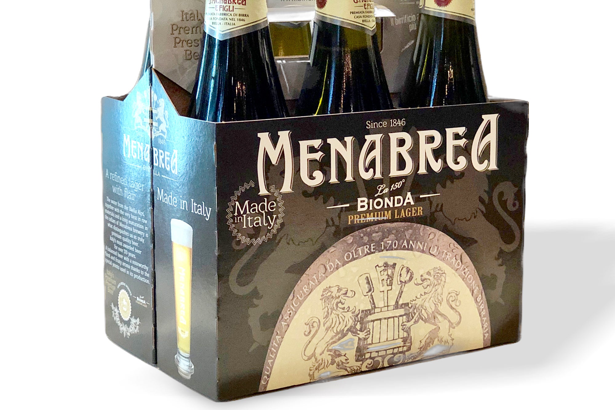 Birra Menabrea Blonde Lager, 6 Pack / +609529 | Broadway Beer Wine ...